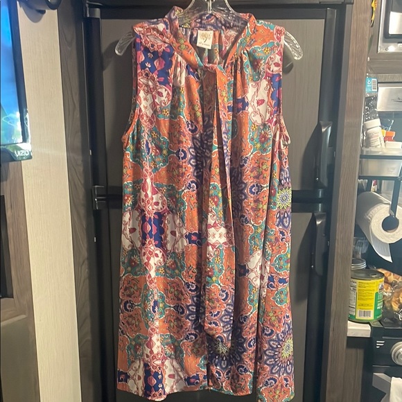 Self Esteem | Dresses | Self Esteem Orange Sleeveless Dress | Poshmark